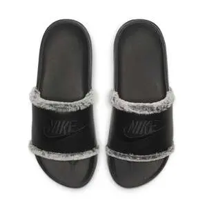Nike Offcourt Leather Slide With Fur Trim