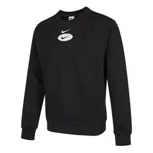 Nike As Nsw Sl Bb Crew Casual Sports Fleece Lined Round Neck Long Sleeves - Black