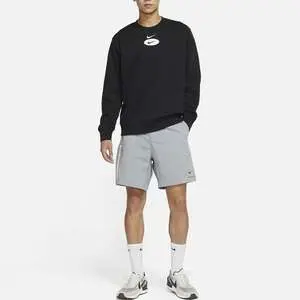 Nike As Nsw Sl Bb Crew Casual Sports Fleece Lined Round Neck Long Sleeves - Black