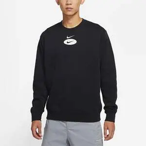 Nike As Nsw Sl Bb Crew Casual Sports Fleece Lined Round Neck Long Sleeves - Black