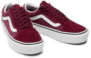 VANS Old Skool Platform Sneakers - Dark Red