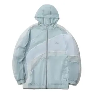 LI-NING Logo Sports Windbreaker - Light Blue/white