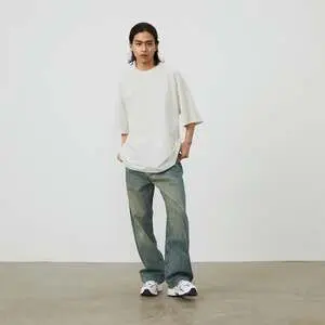 NEW BALANCE Linear Heritage Brushed Back Jersey Oversized T-shirt - White