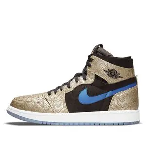 JORDAN Air 1 Zoom Comfort High Top Sneakers - Black/gold