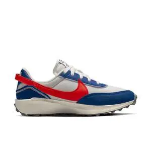 Nike Waffle Debut Swoosh Low Top Sneakers - White/blue/red