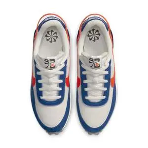 Nike Waffle Debut Swoosh Low Top Sneakers - White/blue/red