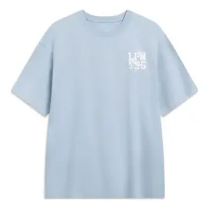 LI-NING Chinese Culture Butterfly Graphic T-shirt 'light Blue - Light Blue/white