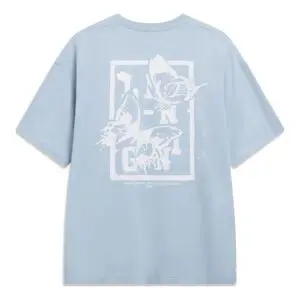 LI-NING Chinese Culture Butterfly Graphic T-shirt 'light Blue - Light Blue/white