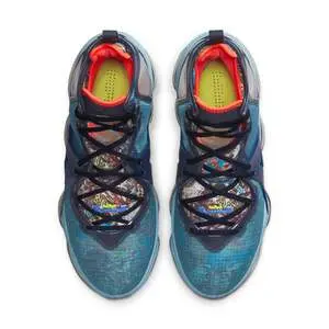 Nike Lebron 19 High Top Athletic Sneakers - Blue/yellow