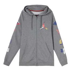 JORDAN Zip-up Hooded Jacket With Colorful Logo Accents