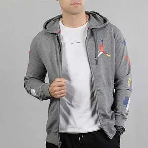 JORDAN Zip-up Hooded Jacket With Colorful Logo Accents