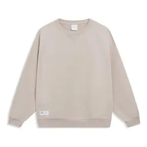 LI-NING Lifestyle Cotton Crew Neck Sweatshirt - Light Brown
