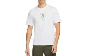 Nike Funny Cactus Flower Pattern Printing Short Sleeve White T-shirt