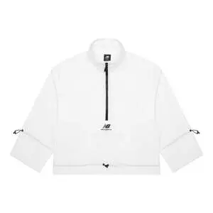 NEW BALANCE Logo Half-zip Stand Collar Jacket - White