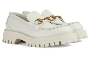 Gucci Rubber Lug Sole Horsebit Loafer In Leather