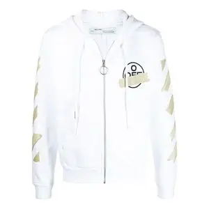 Off-White Ss20 Arrows Sketch Logo Zip Hoodie - White