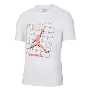 JORDAN Casual Sports Round Neck Logo Short Sleeve - White