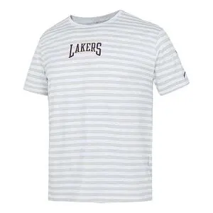 Nike Stripe Alphabet Printing Round Neck Pullover Short Sleeve Lakers T-shirt - White