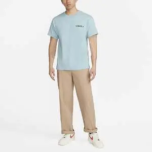 Nike Ss22 Back Cartoon Pattern Round Neck Short Sleeve Sky Blue T-shirt - Default Color