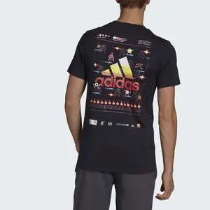 Adidas 8-bit Platform Back Printing Sports Round Neck Short Sleeve