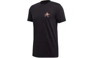 Adidas 8-bit Platform Back Printing Sports Round Neck Short Sleeve - Black