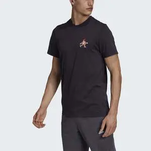 Adidas 8-bit Platform Back Printing Sports Round Neck Short Sleeve - Black