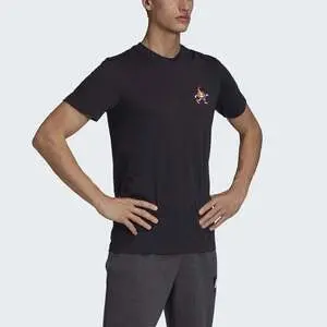 Adidas 8-bit Platform Back Printing Sports Round Neck Short Sleeve - Black