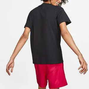 Nike Just Do It Contrasting Colors Alphabet Printing Round Neck Short Sleeve - Black