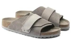 BIRKENSTOCK Kyoto Nubuck/suede Leather Narrow Fit Sandal - Grey