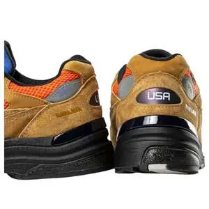 NEW BALANCE X Action Bronson 992 Made In Usa "tiger Eye" Sneakers - Tan/red/blue