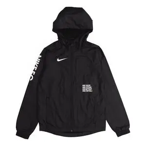 Nike Football Fc Zipper Hooded Windproof Sports Jacket - Black