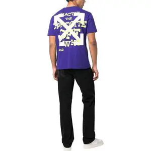 Off-White Opposite Arrow Slim T-shirt 'purple - Purple/lime