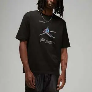 JORDAN 23 Engineered Casual Breathable Large Logo Printing Round Neck Short Sleeve Black