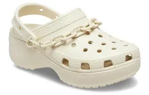 CROCS Classic Platform Chain Clogs - Bone
