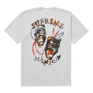 Supreme Ss20 Week 1 Laugh Now Tee Thorns Smiling Face Printing Short Sleeve Gray - Grey