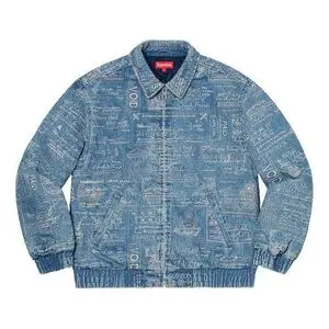 Supreme Supreme Checks Embroidered Denim Jacket Teal