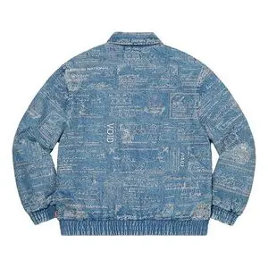 Supreme Checks Embroidered Denim Jacket - Teal
