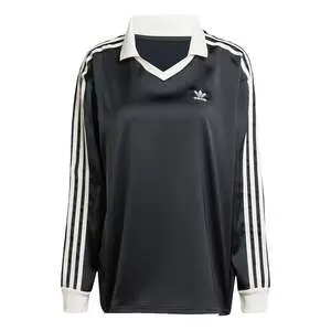 Adidas 3-stripes Satin Long Sleeve Shirt - Black
