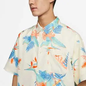 Nike Dri-fit Printed Short-sleeve Shirt 'pale Ivory - Multi-color