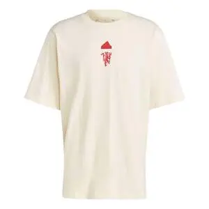 Adidas Manchester United Lfstlr Oversized T-shirts 'white Red - White/red