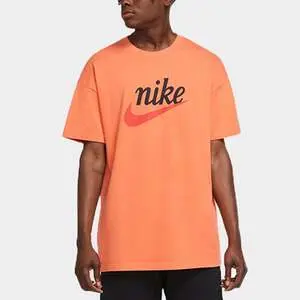 Nike Heritage Essentials Logo Printing Knit Sports Short Sleeve Orange T-shirt - Multi-color