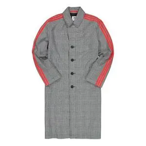 Adidas Originals X 424 Crossover Plaid Trench Coat - Gray