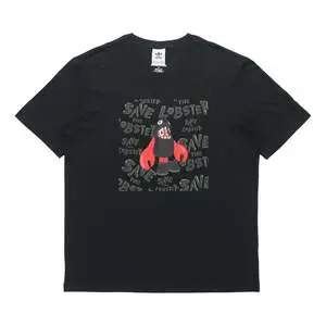 Adidas Originals Artist Tee Ss Dragon Printing Round Neck Pullover Sports Short Sleeve - Black