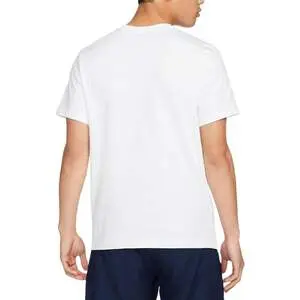 Nike Large Logo Pattern Printing Round Neck Casual Short Sleeve White T-shirt