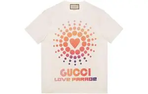 Gucci Ss22 Love Parade Print Tee 'white - White/pink