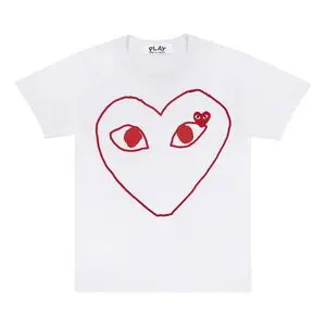 Play Comme Des Garcon Outline Heart T-shirt - White