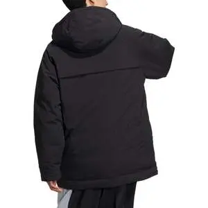 Adidas Neo Hooded Down Parka With Zipper And Stripe Detailing