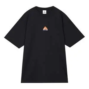 Nike Nike X Acg Logo Embroidered Pattern Loose Round Neck Short Sleeve Black Default Color