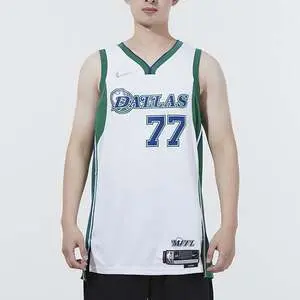 Nike Luka Doncic Dallas Mavericks 75th Anniversary Jersey - White/green/blue