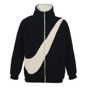 Nike Reversible Fleece Jacket With Large Logo - Black